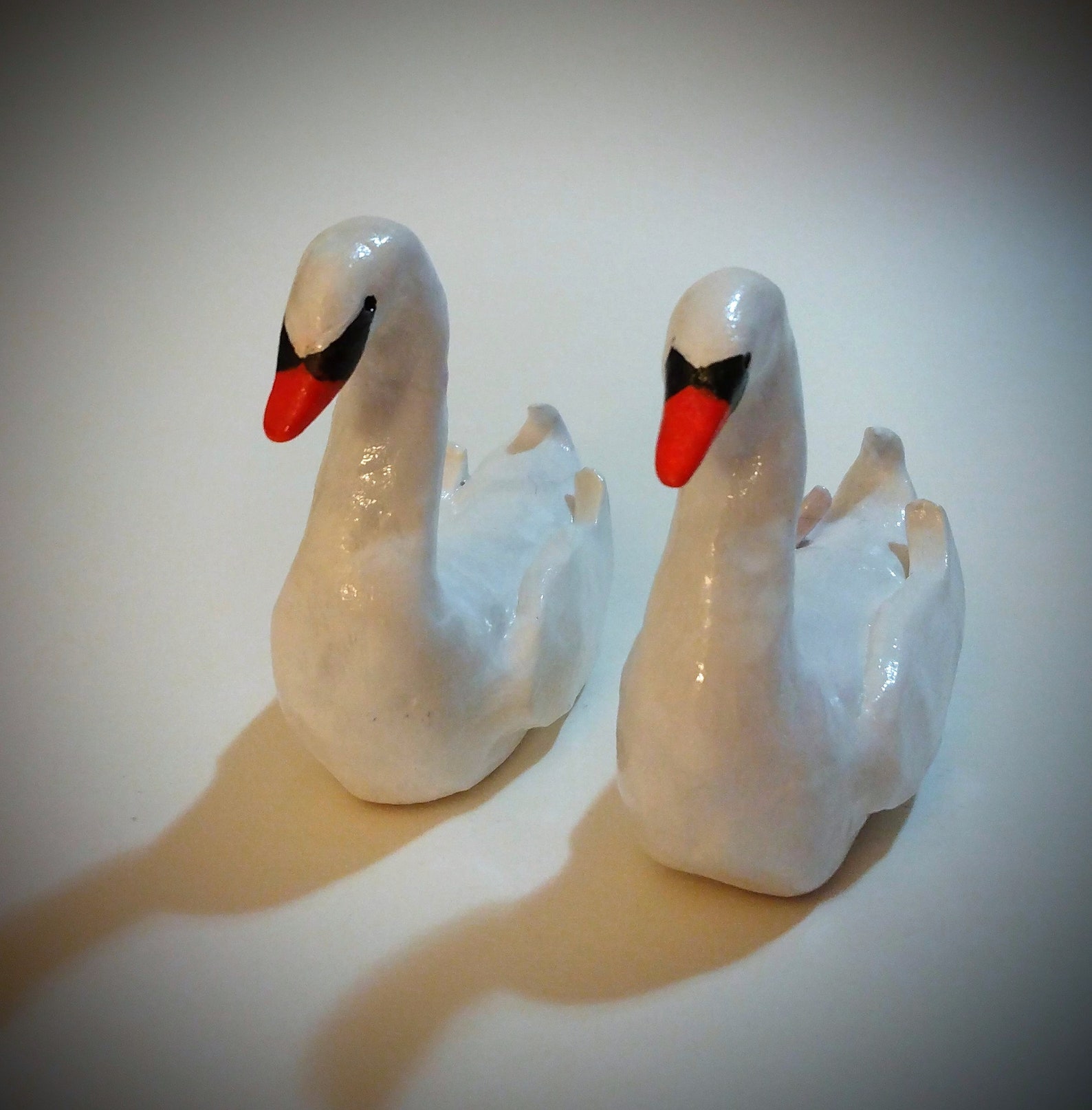 Kissing Swans Clay Figurines Great Gift for Her Anniversary, Wedding ...