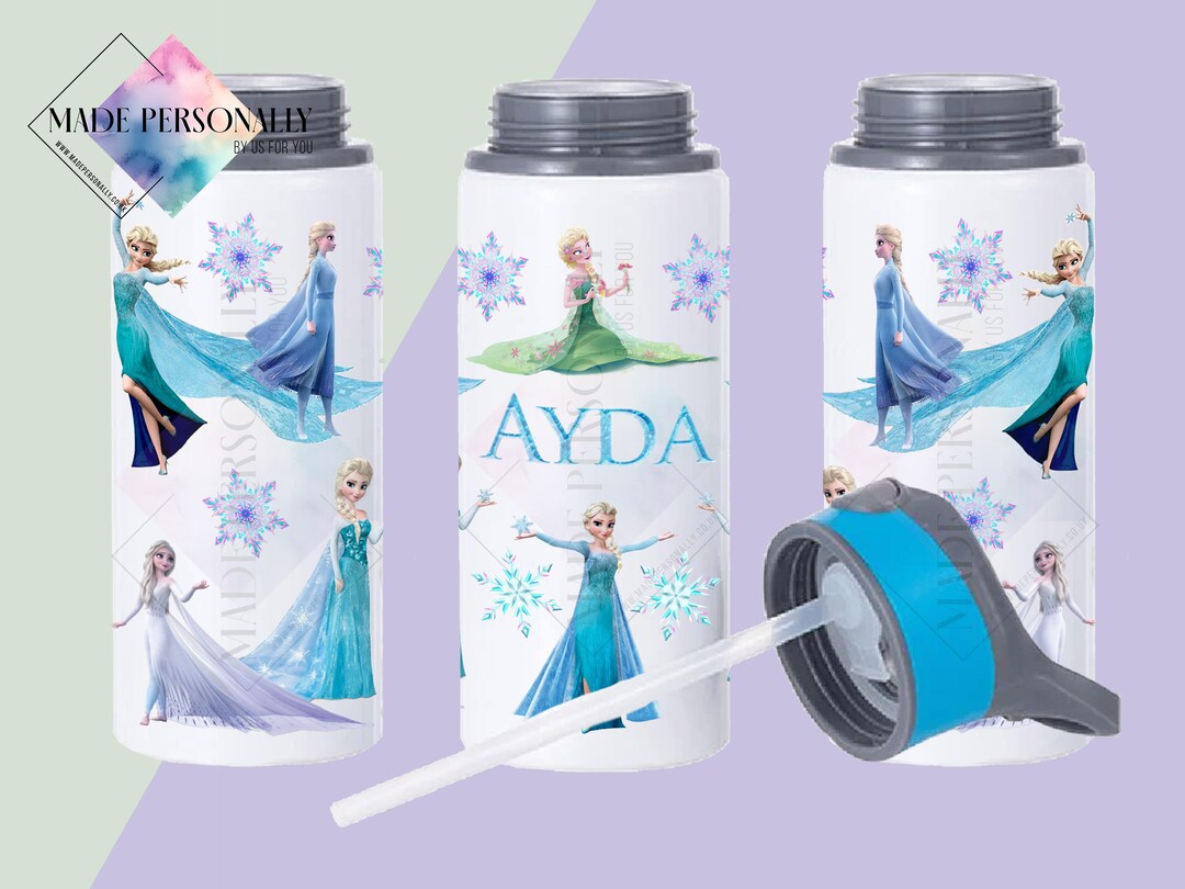 Personalised Elsa Frozen Straw Drink Bottle Personalised - Etsy
