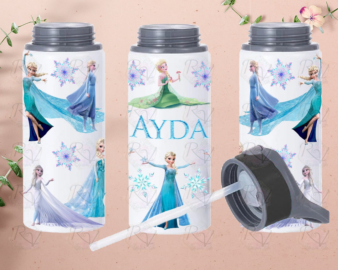 Personalised Elsa Frozen Straw Drink Bottle Personalised - Etsy UK