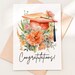 Orange Floral Graduation Card Download, Orange Grad Cap Congratulations ...