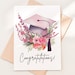 Pink Graduation Cap Floral Congratulations Card Download PDF, Printable ...