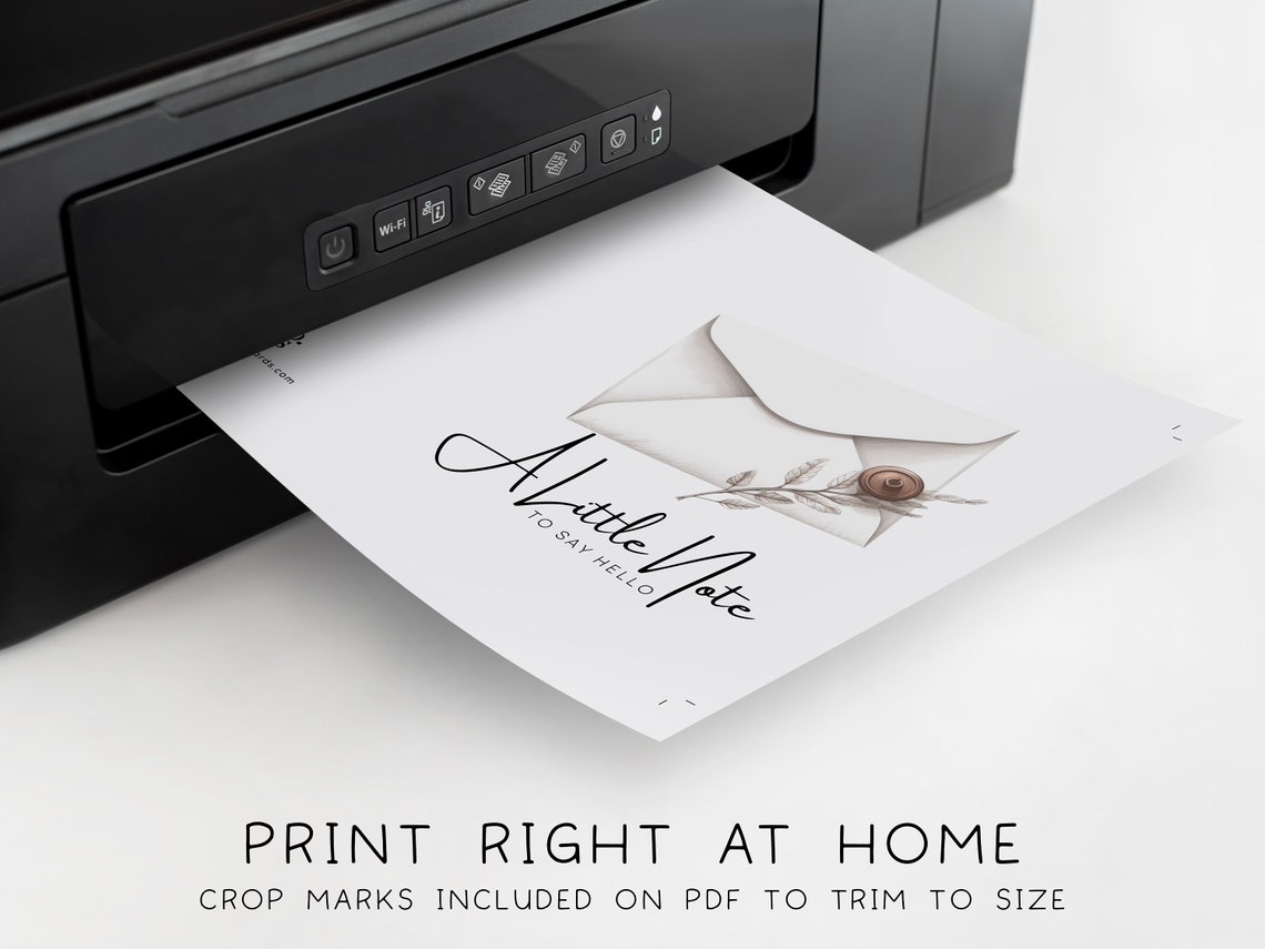 A Little Note to Say Hello Card Download, Printable Just Because ...
