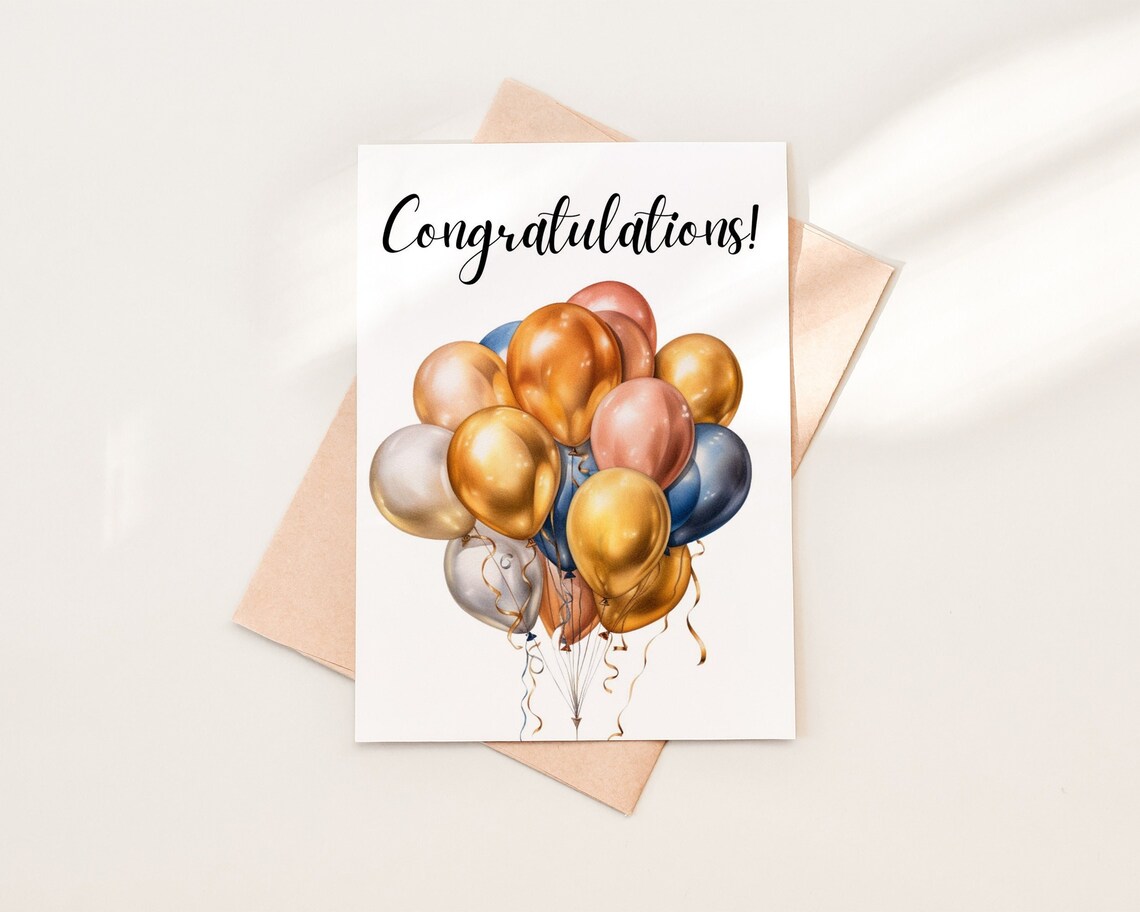 Congratulations Card Download Template, Printable Congrats Greeting ...