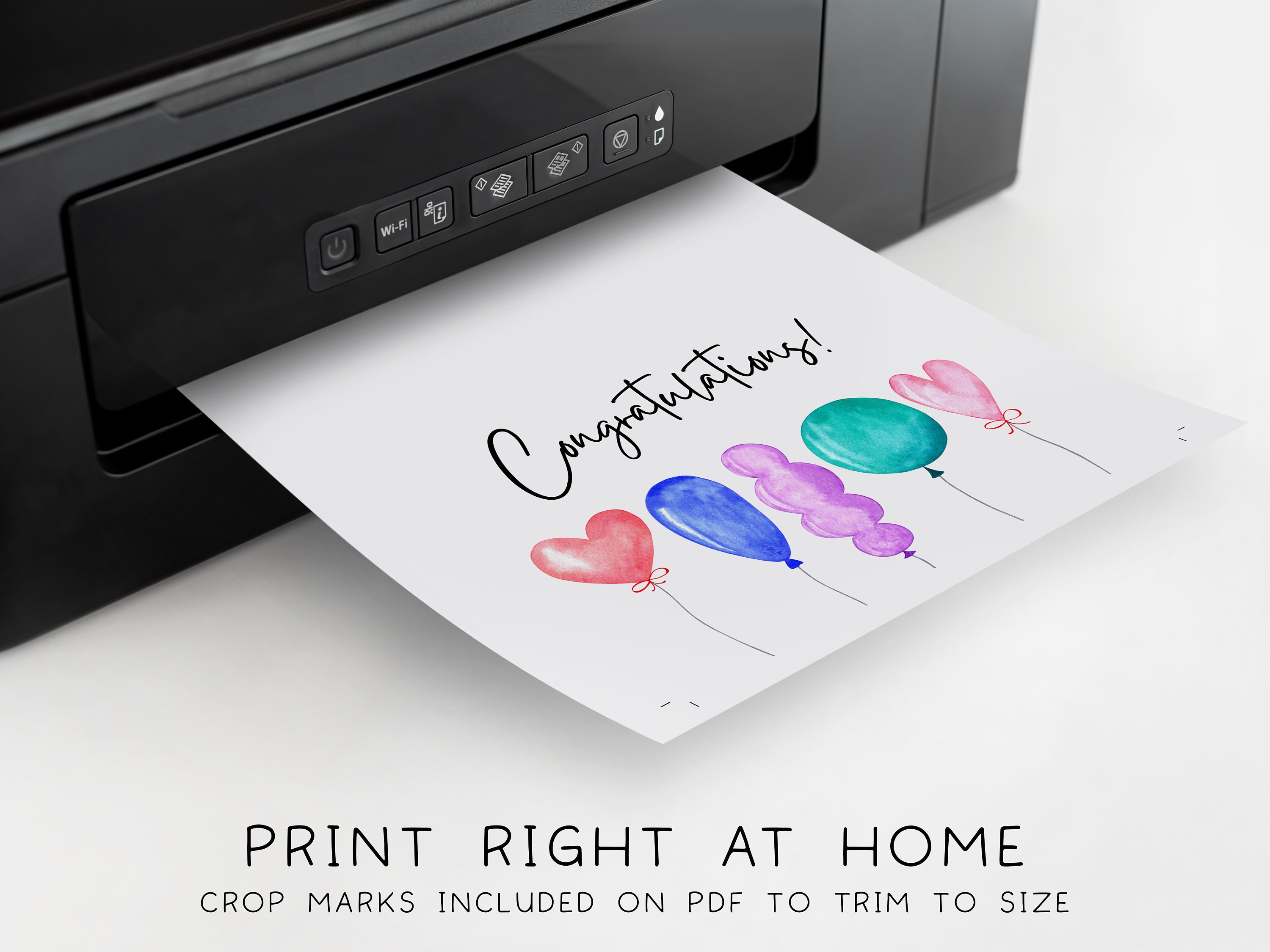 Congratulations Balloons Card Download, Printable Congrats Greeting ...