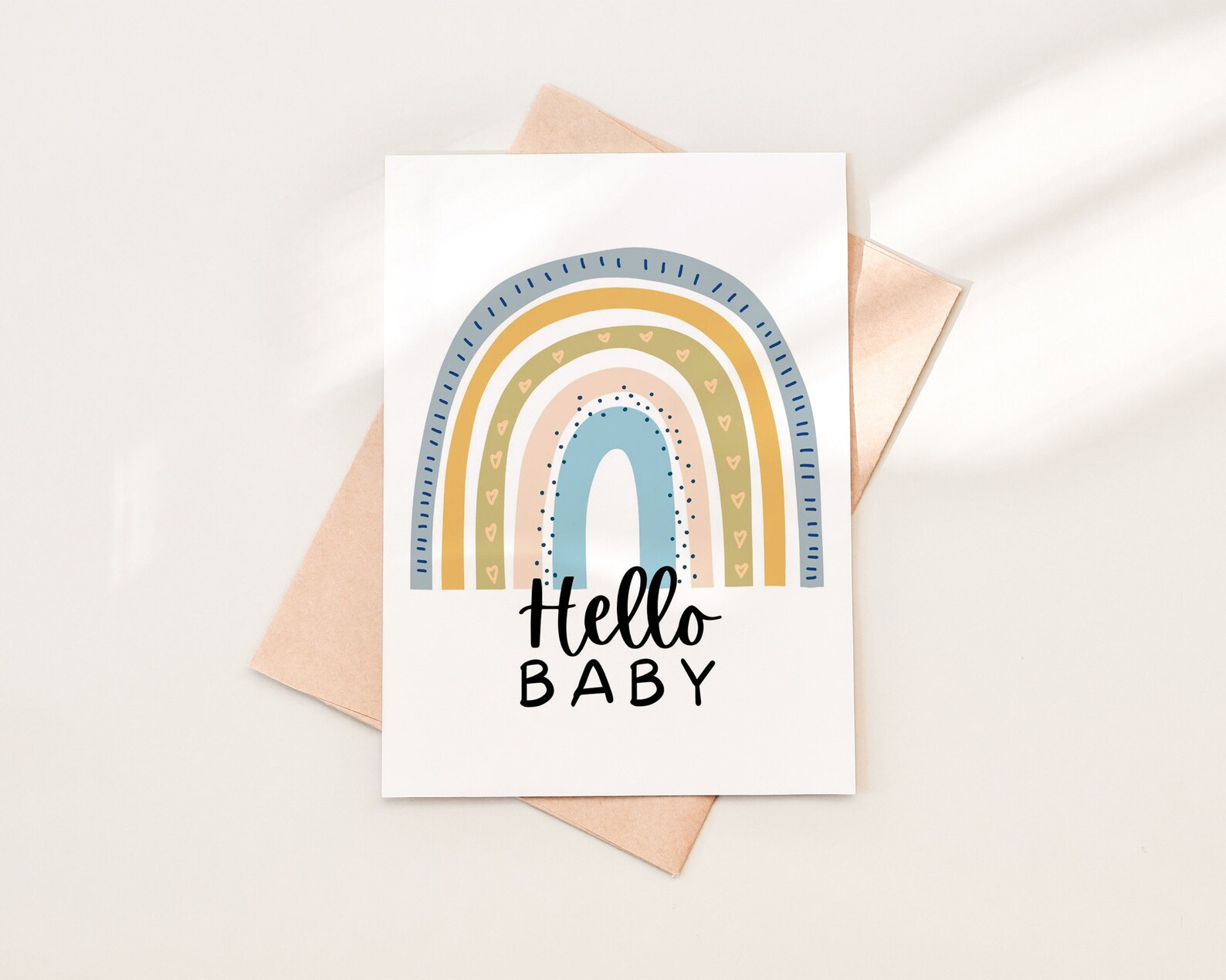 Hello Baby Card Download Printable Baby Shower Greeting Card - Etsy