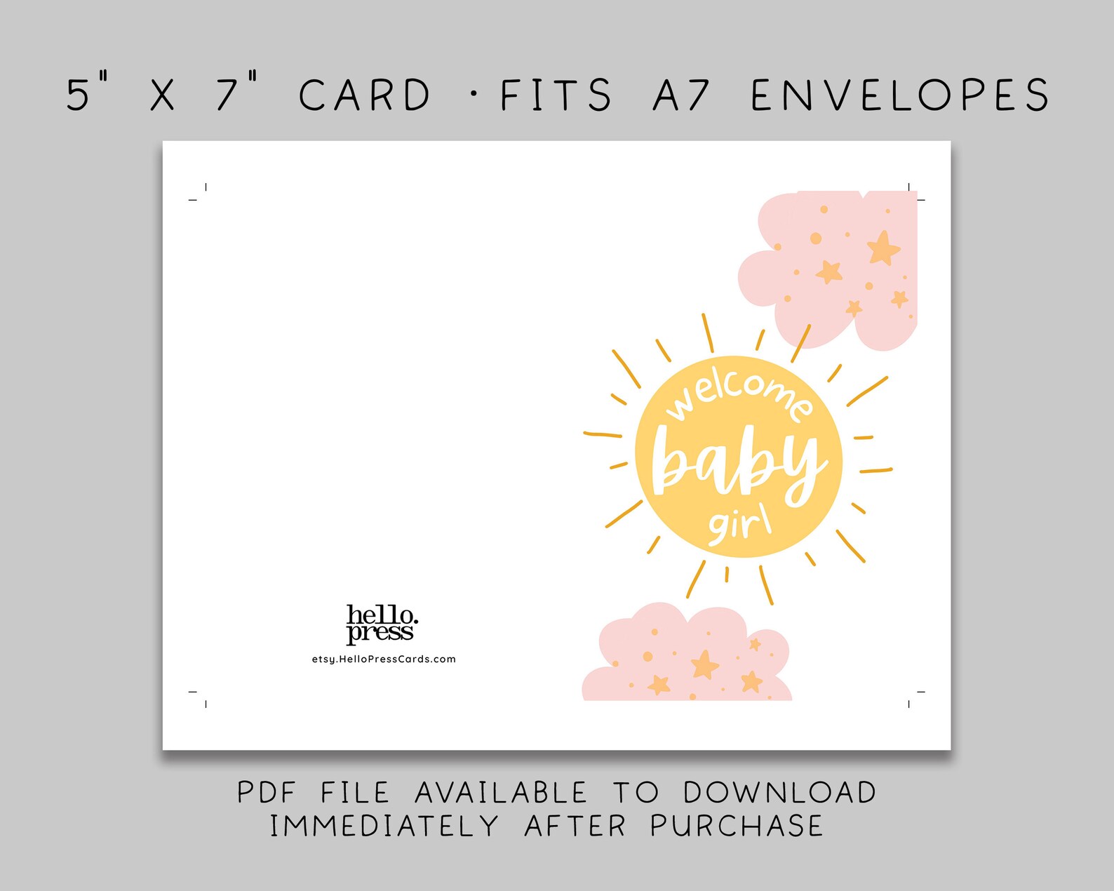 Welcome Baby Girl Greeting Card Download, Congratulations Baby Girl ...