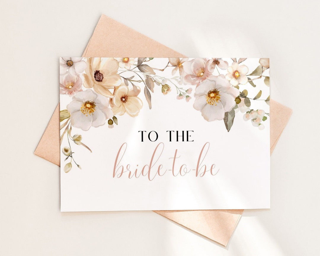 To the Bride to Be Card Download, Printable Bridal Shower Card Template ...