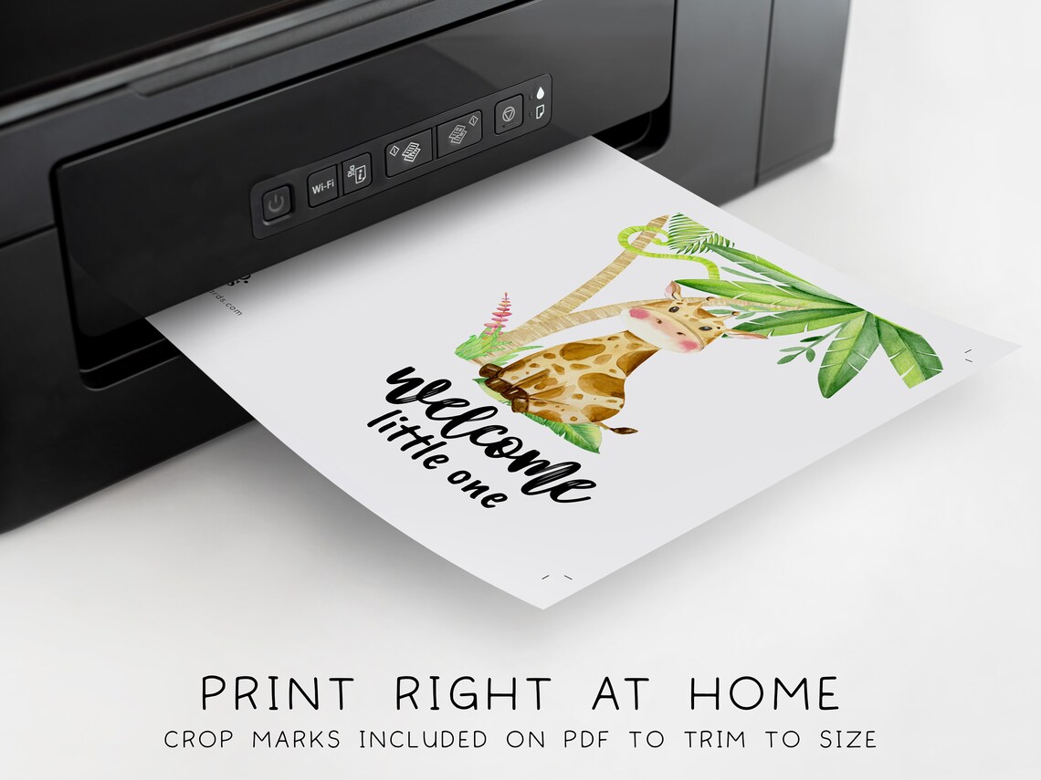 Baby Giraffe Welcome Little One Card Download, Printable Baby Giraffe ...