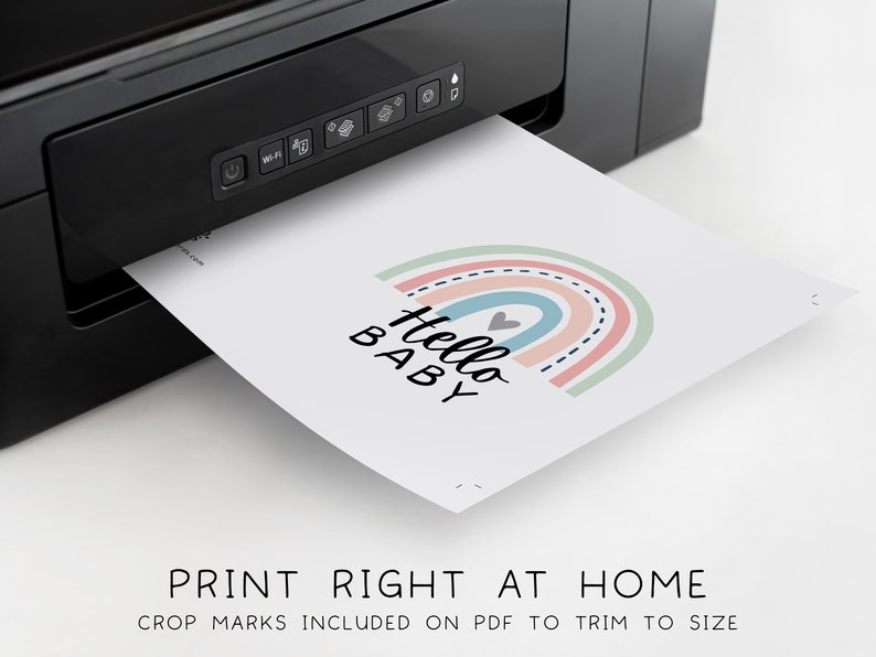 Hello Baby Card Download, Printable Baby Shower Greeting Card Download ...