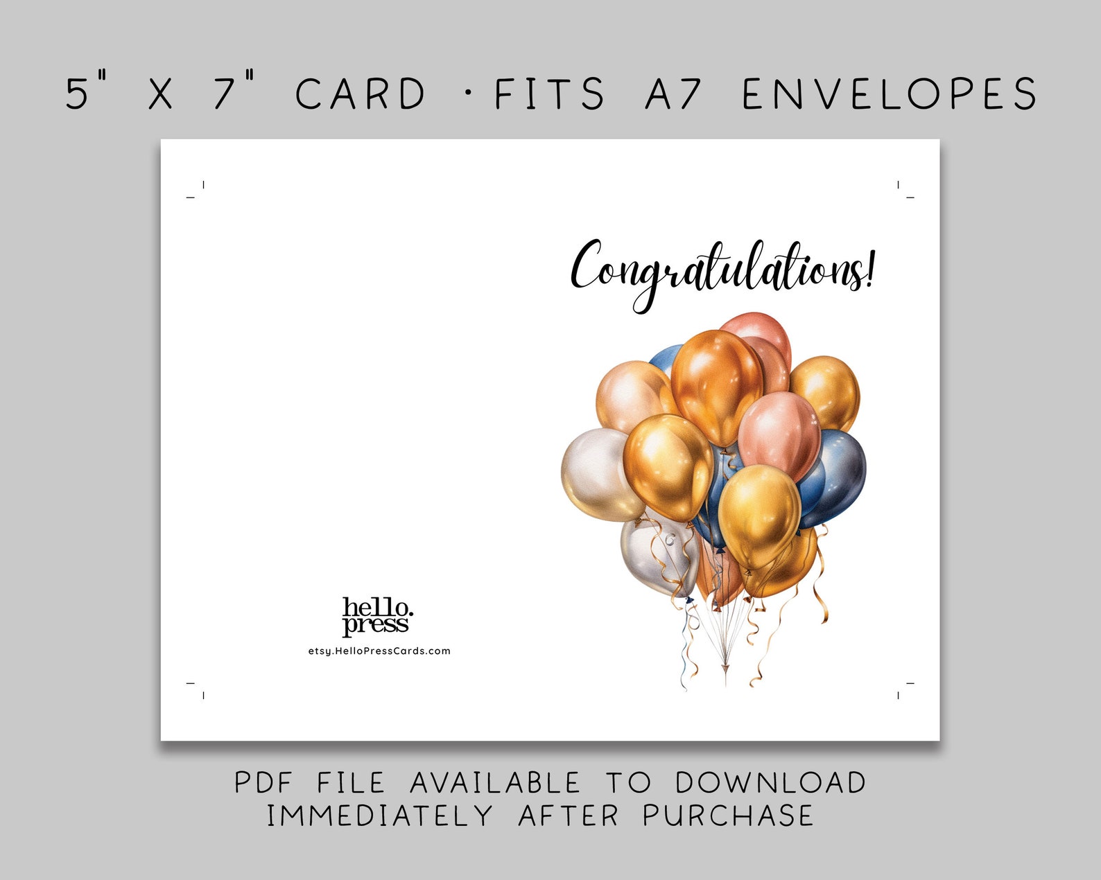Congratulations Card Download Template, Printable Congrats Greeting ...