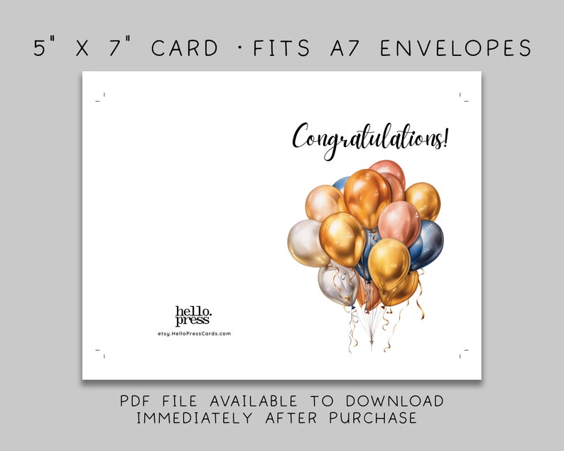 Congratulations Card Download Template, Printable Congrats Greeting ...