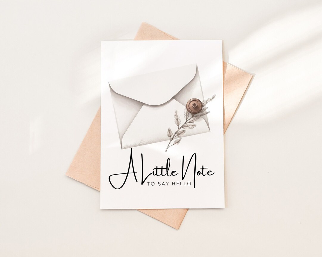 A Little Note to Say Hello Card Download, Printable Just Because ...