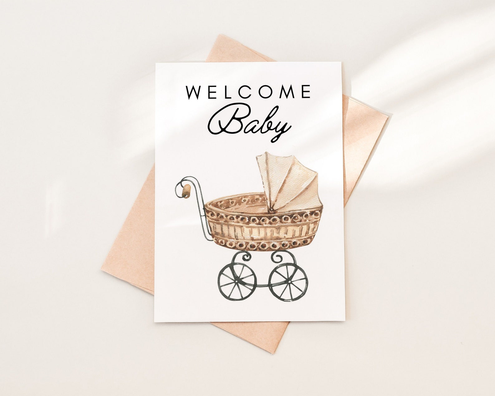 Welcome Baby Shower Card Download, Welcome Baby Gender Neutral Card ...