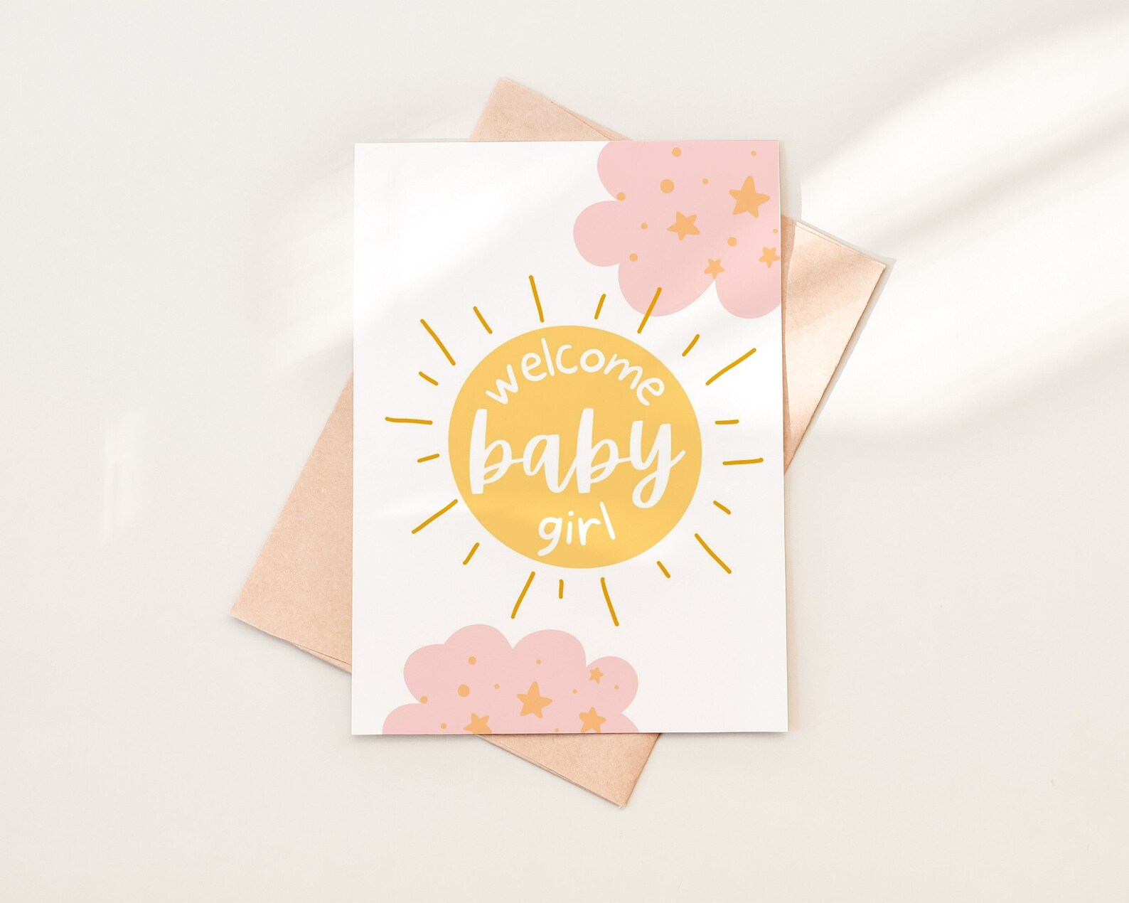 Welcome Baby Girl Greeting Card Download Congratulations Baby - Etsy