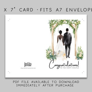 Congratulations to the Happy Couple Wedding Card Download, Printable ...