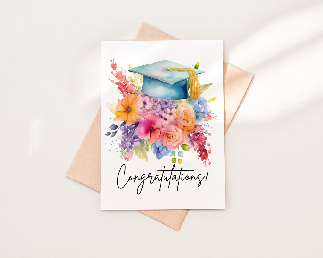 Colorful Graduation Card Download, Printable Congratulations Greeting ...