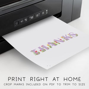 Spring Floral Thank You Card Download PDF, Tulips Flowers Thanks Card ...