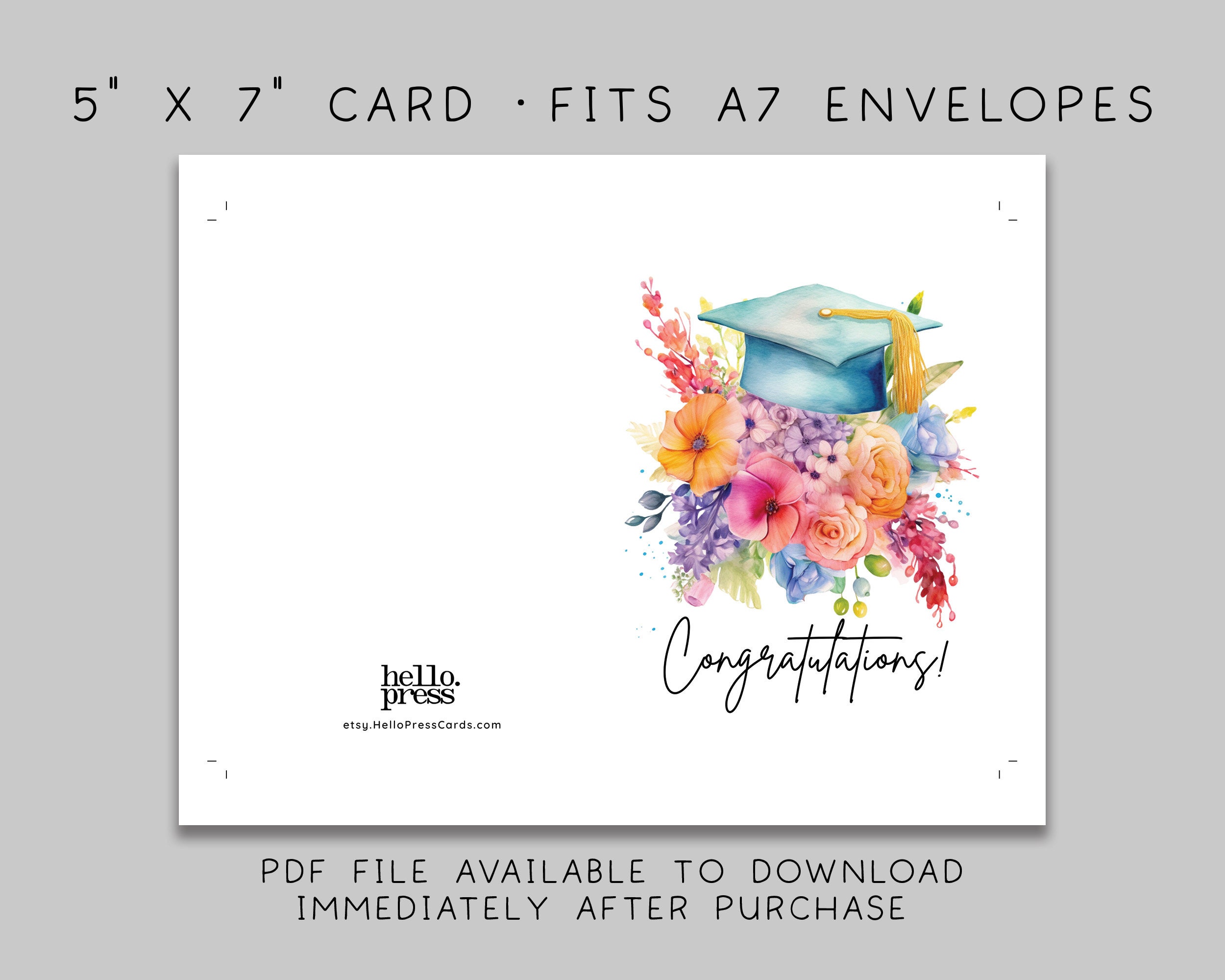 Colorful Graduation Card Download, Printable Congratulations Greeting ...