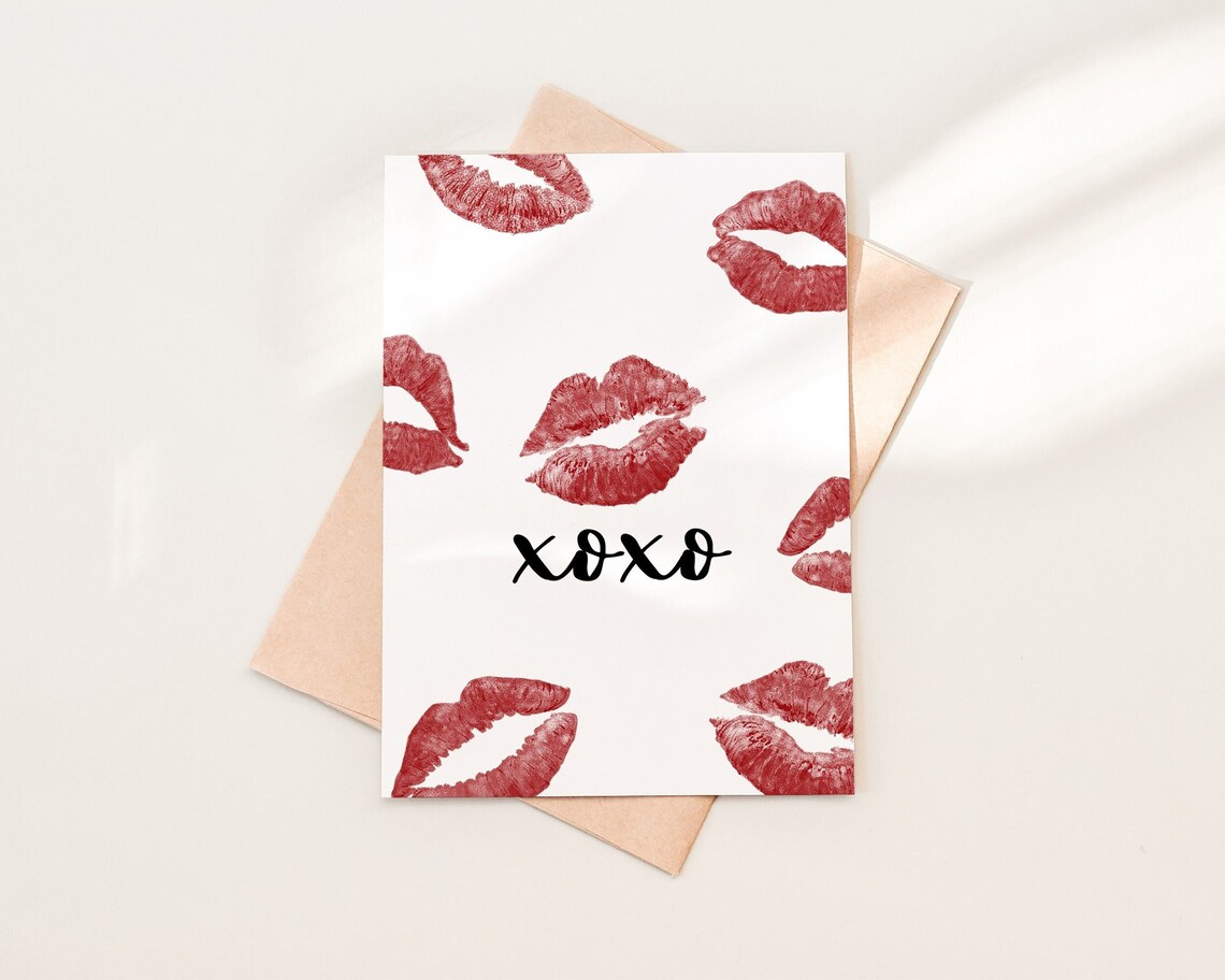 XOXO Love Kisses Greeting Card Download, Anniversary Card, I Love You ...