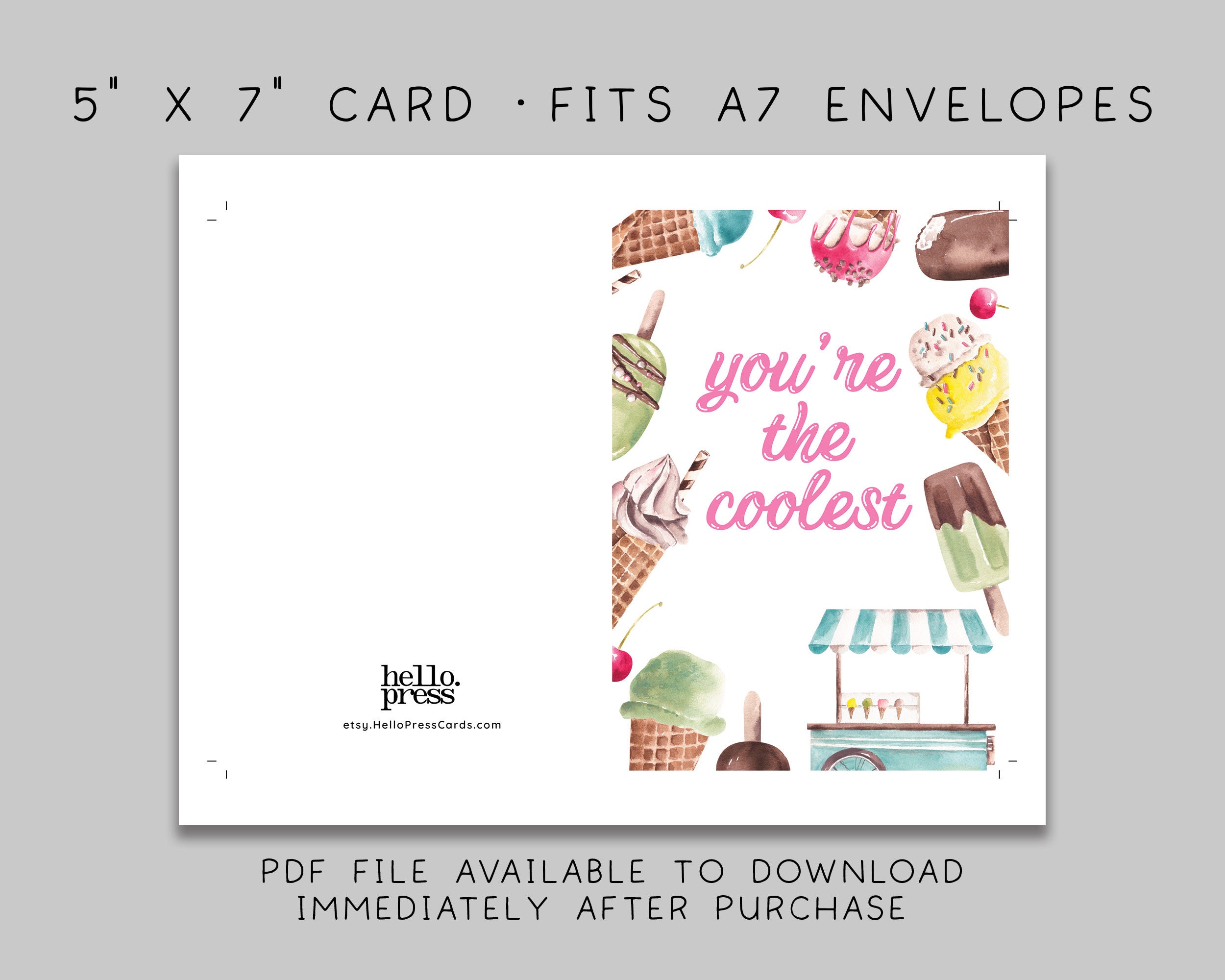 You're the Coolest Card Download, Printable Greeting Card, Love Card ...