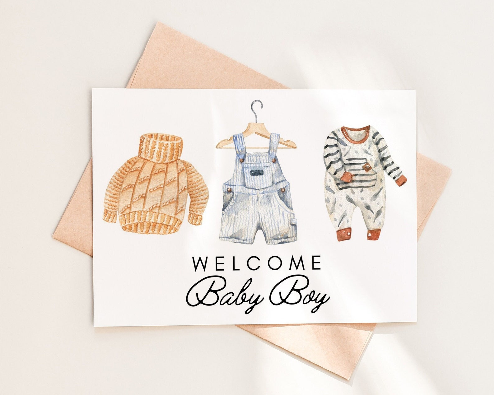 Welcome Baby Boy Card Download, Congratulations Baby Shower Greeting ...