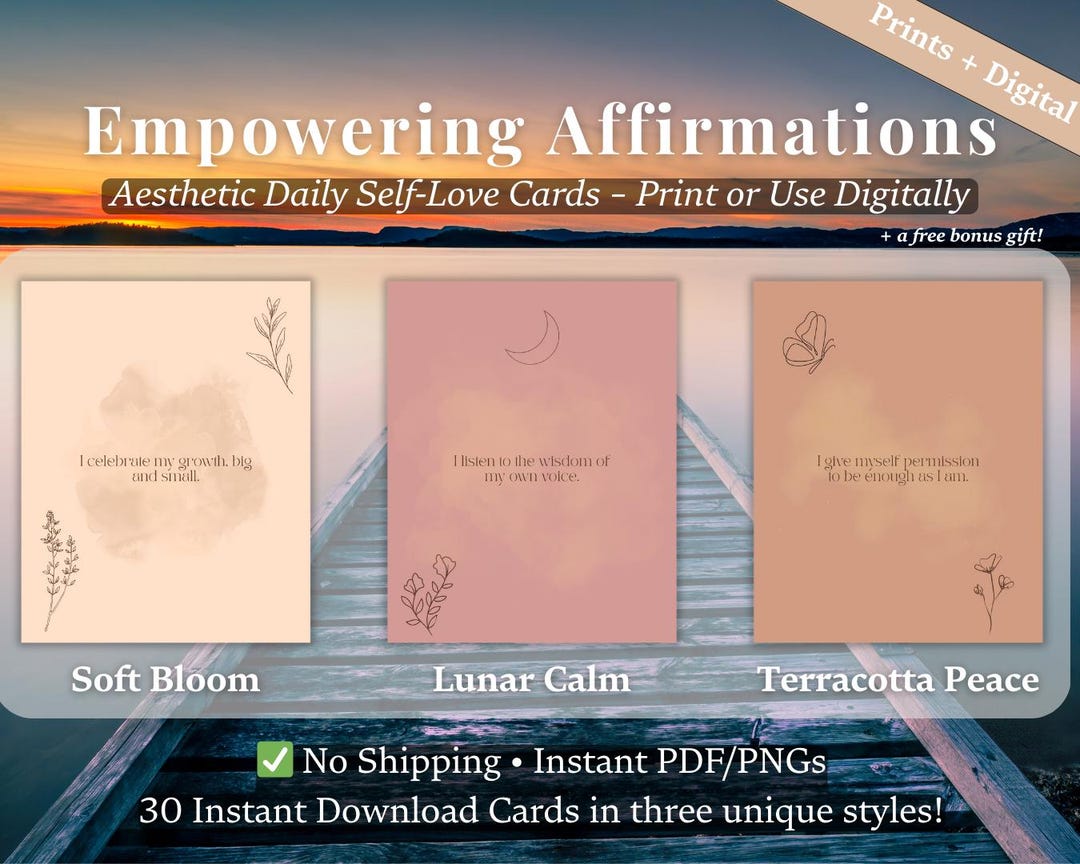 Self-love Affirmation Cards Printable | Digital Positive Affirmations ...