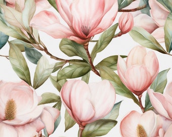 Watercolor Magnolia Flower Digital Art Print Instant Download ...