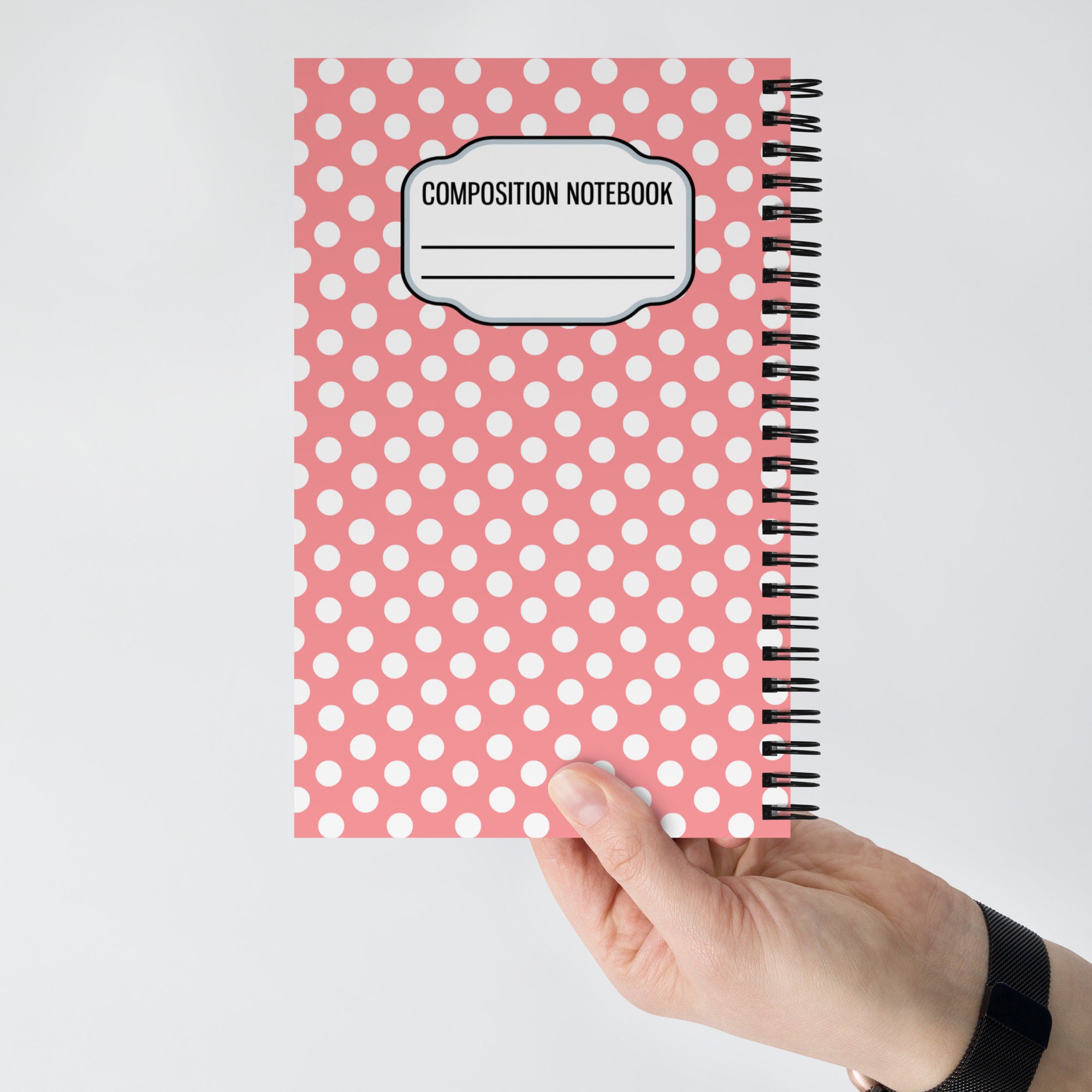 Left Handed Spiral Notebook in Pink Polka Dot Design - Etsy