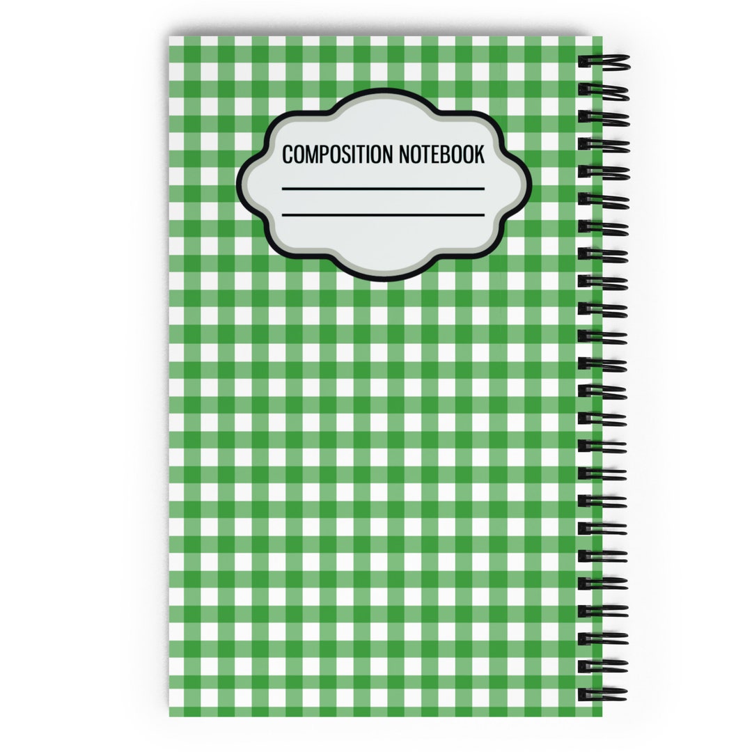 Left Handed Spiral Notebook in Green Plaid Design - Etsy