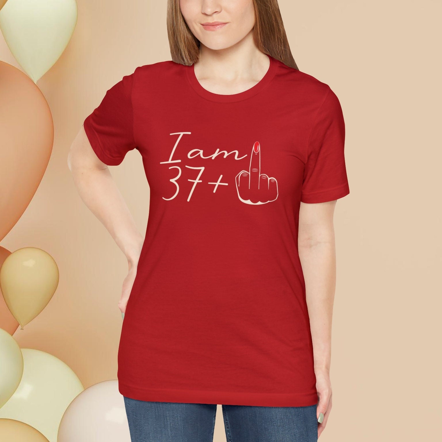 I Am 37 Plus Middle Finger T-shirt, 38th Birthday Gift Custom Numbers ...