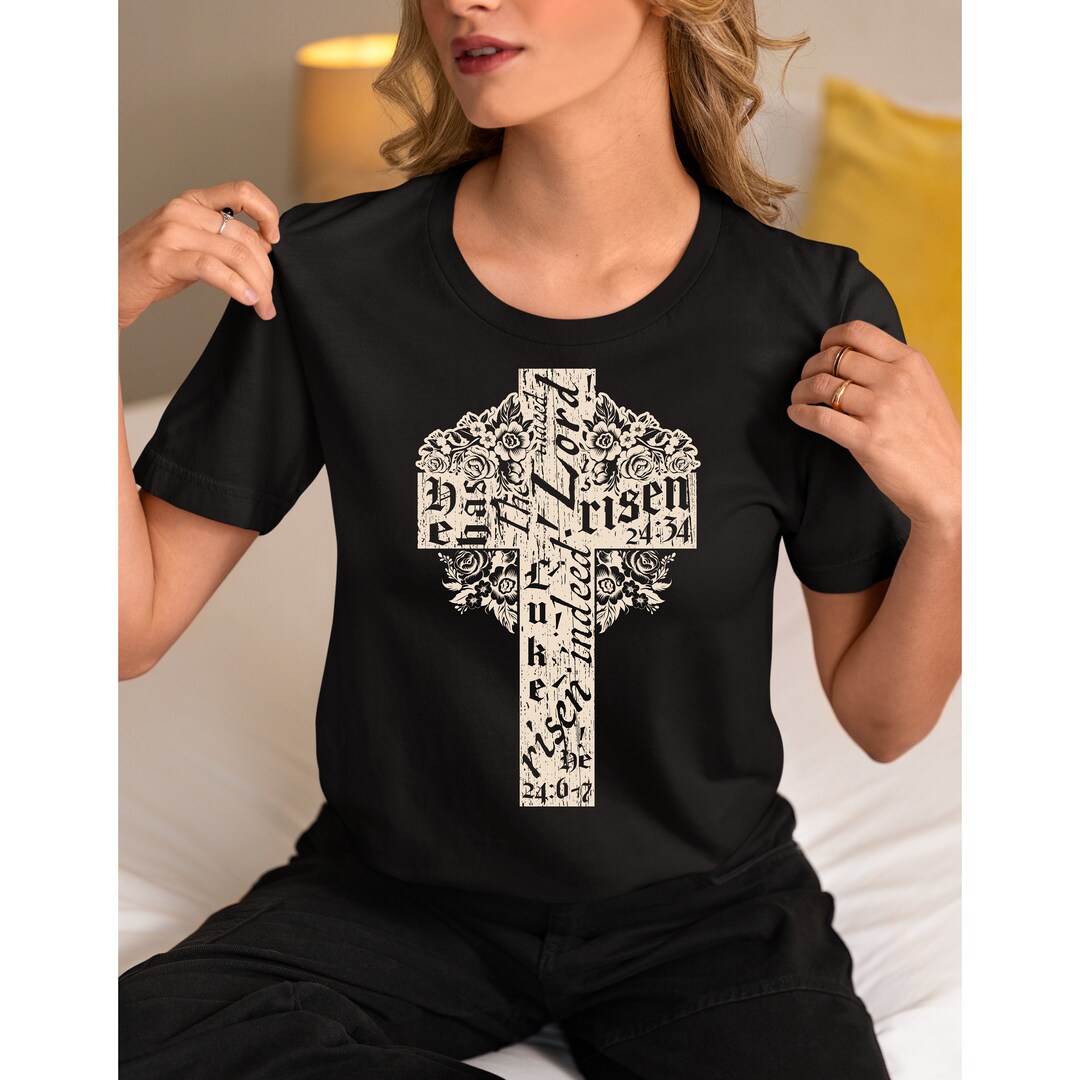 Vertical Faith Cross Tee, Easter Shirt, Christian Women's Gift, Retro ...