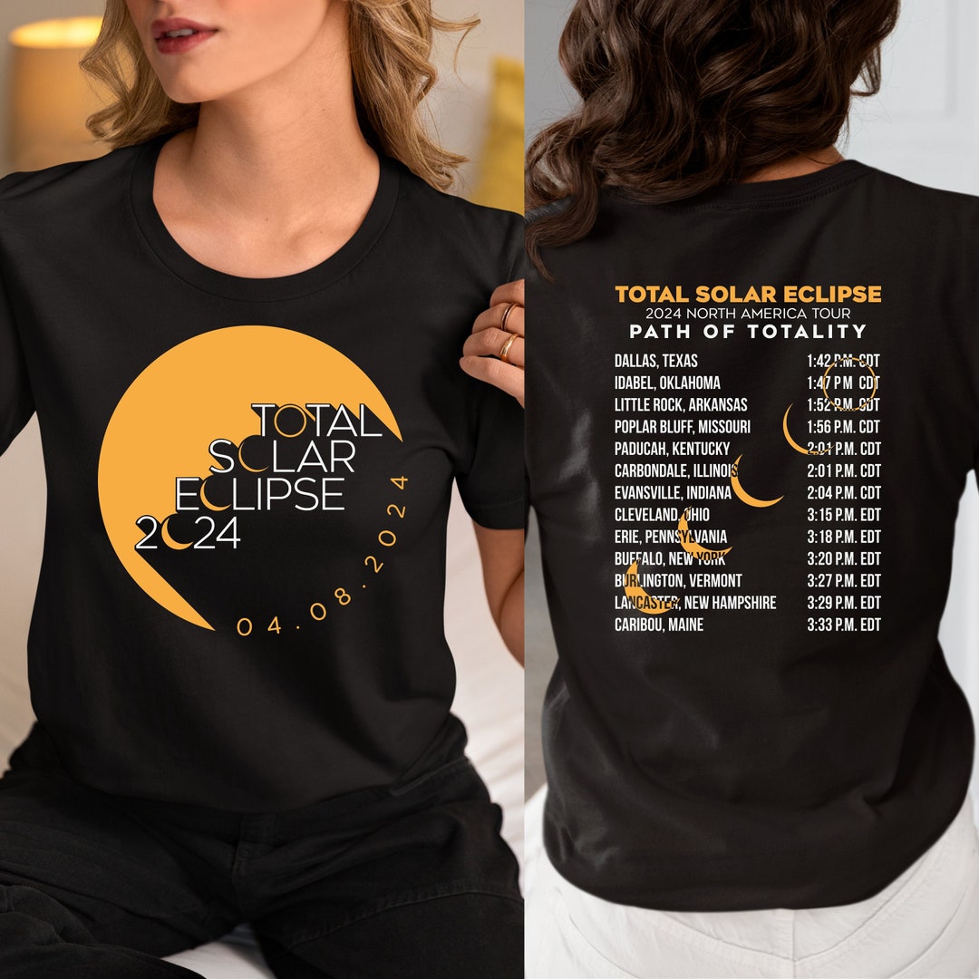 2024 Total Solar Eclipse Tee: Celestial Double-sided Shirt - Etsy