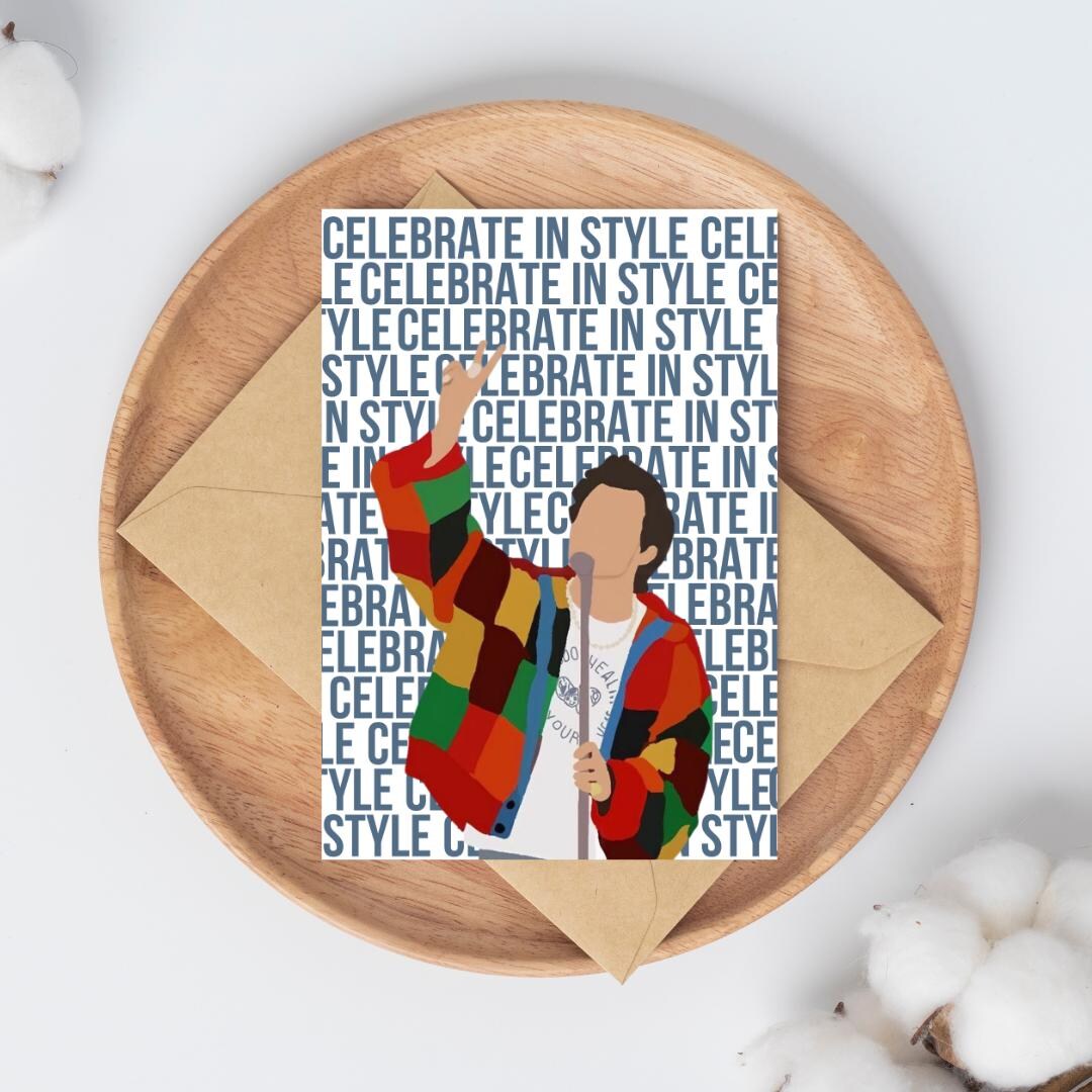 Harry Styles Birthday Greeting Card Harry Styles Birthday Card Harry ...