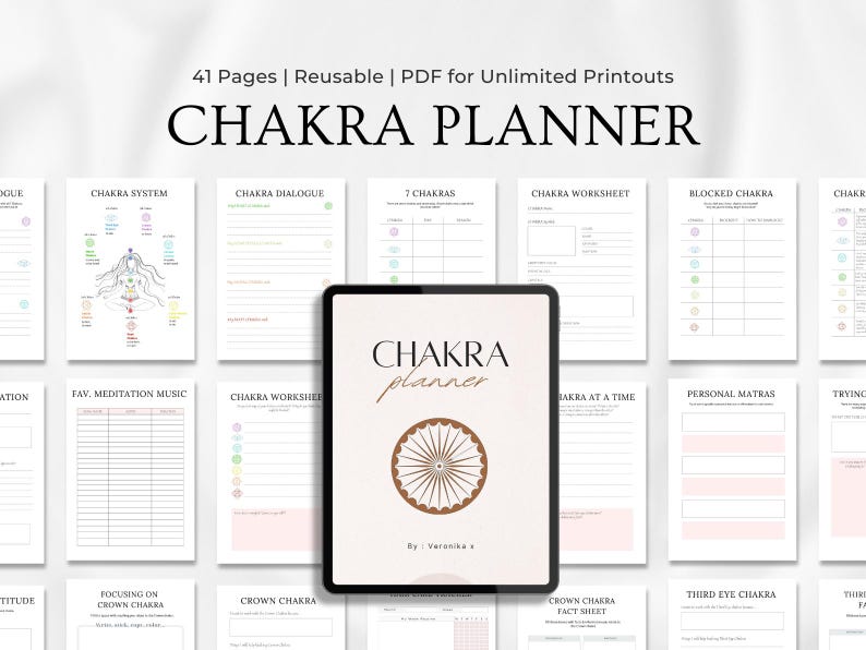 Printable Chakra Planner | Digital Spirituality Journal | Chakra ...