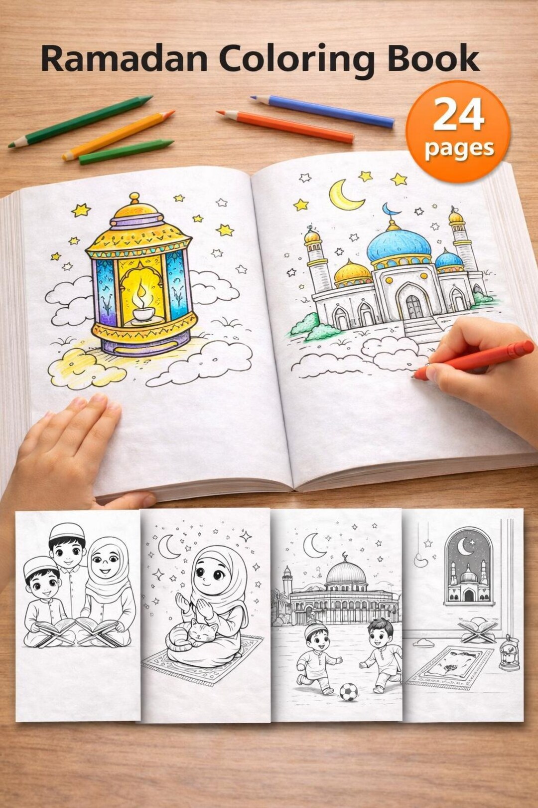 Ramadan Islamic Coloring Pages for Kids | Printable PDF | Muslim ...