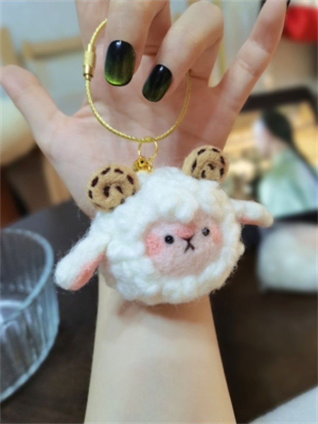 Felt Wool Poke and Prod Couple Homemade Gift Sheep Pendant - Etsy