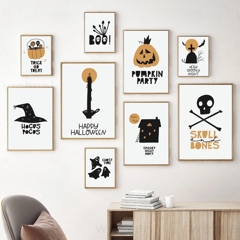 Halloween Prints 10 HALLOWEEN PRINTABLES Halloween Decor - Etsy