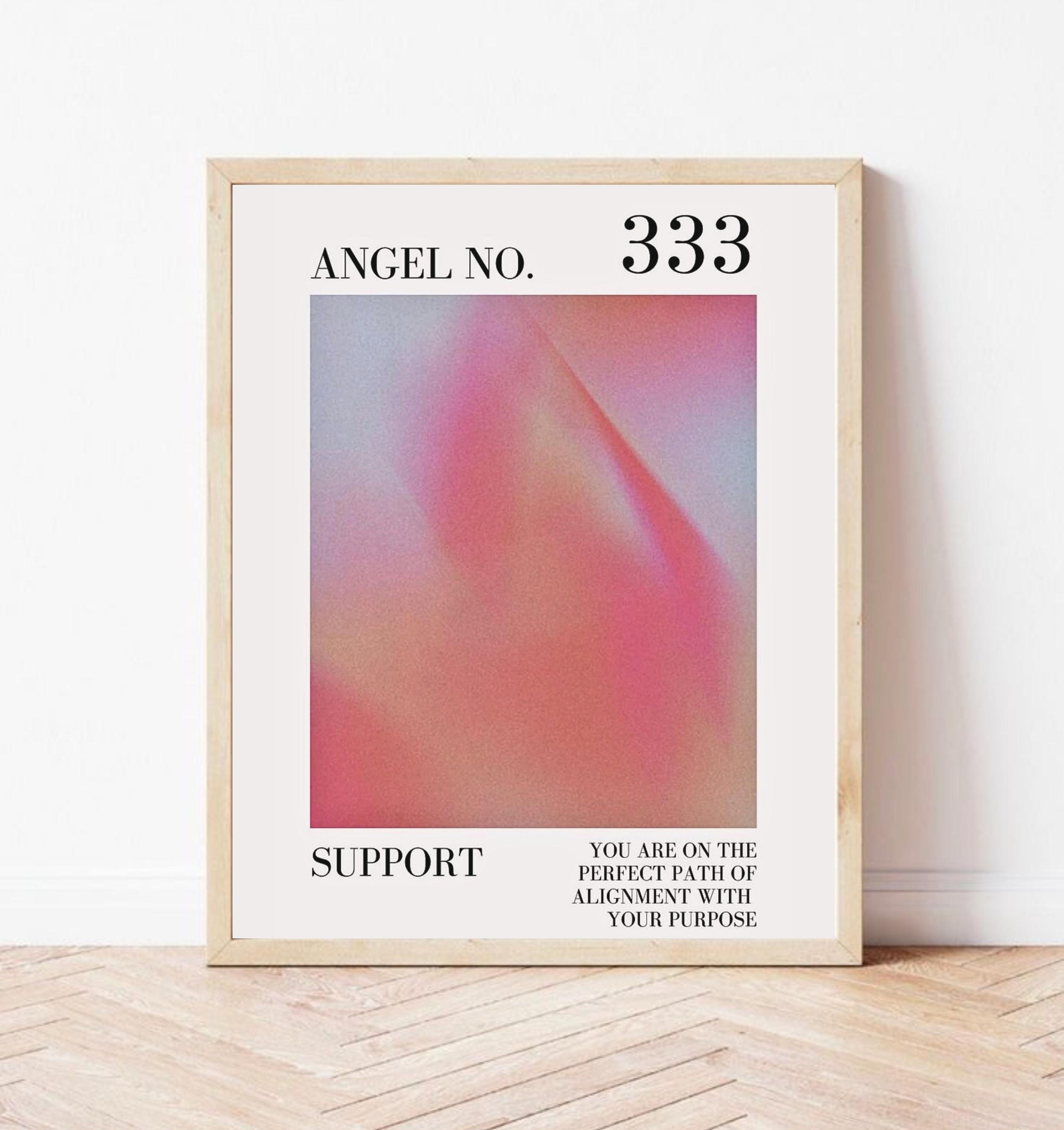 ANGEL NUMBER 333 Poster, Gradient Aura Wall Art Print, Spiritual Wall ...