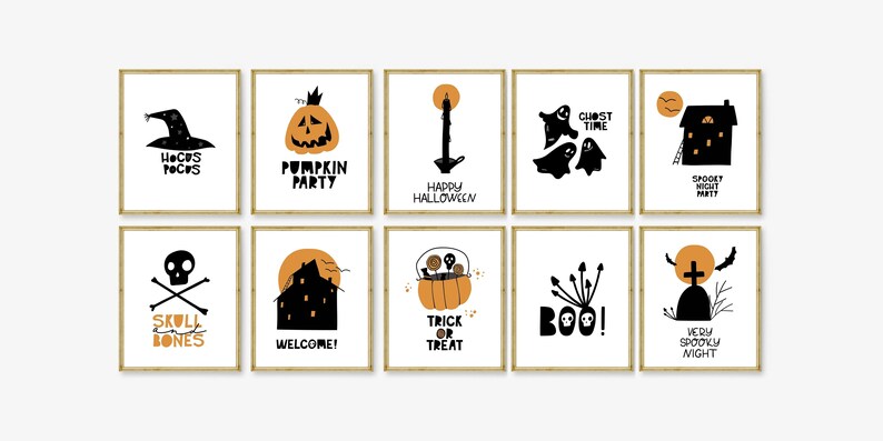 Halloween Prints 10 HALLOWEEN PRINTABLES Halloween Decor - Etsy