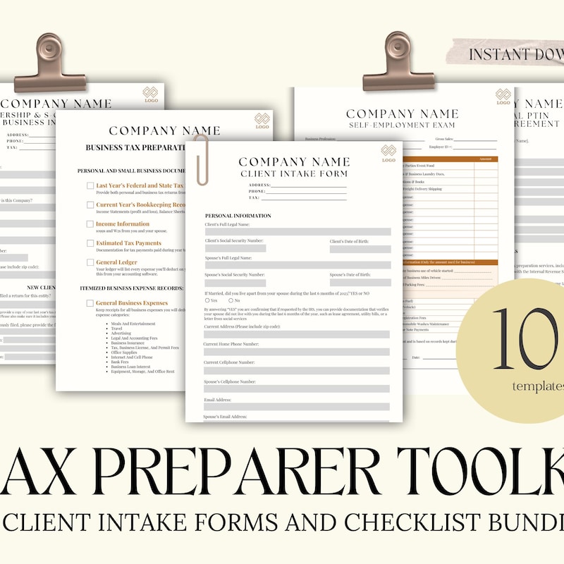 Client Intake Form Tax - Etsy