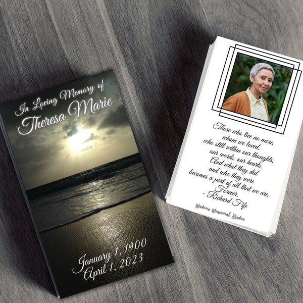 Personalized Funeral Prayer Cards - Etsy