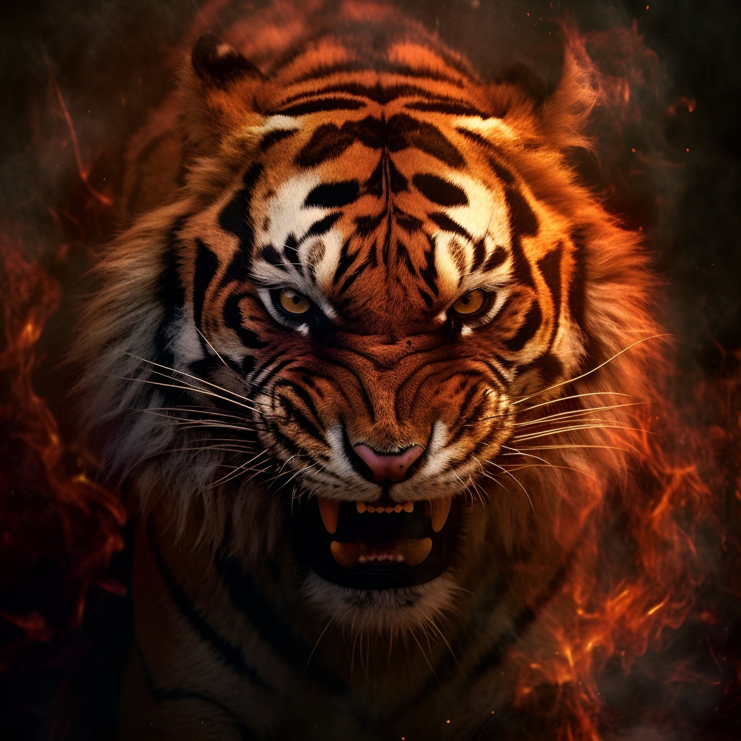 Fire White Tiger Wallpaper