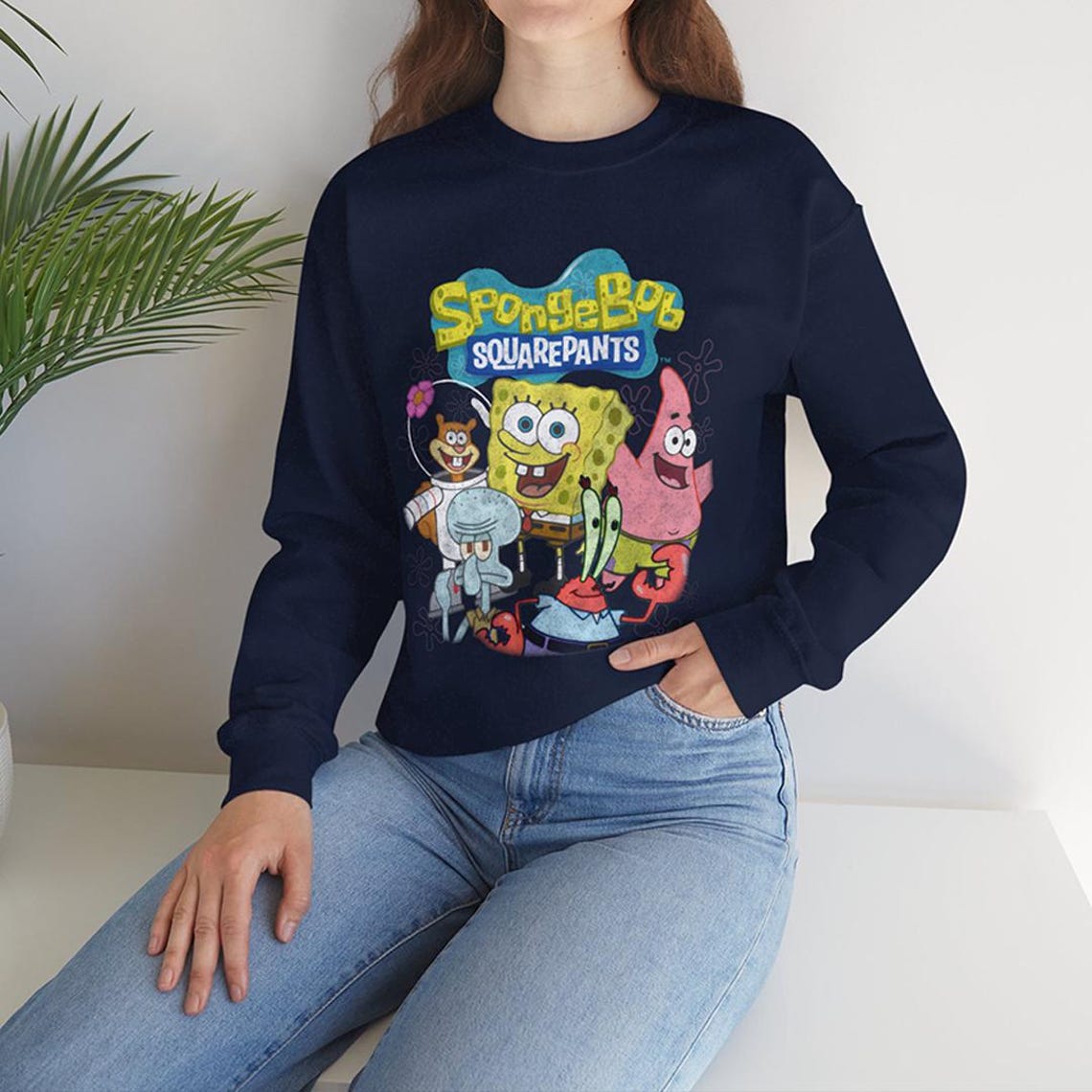 Spongebob Squarepants Vintage T-shirt, Spongebob Graphic Tee, Cozy ...