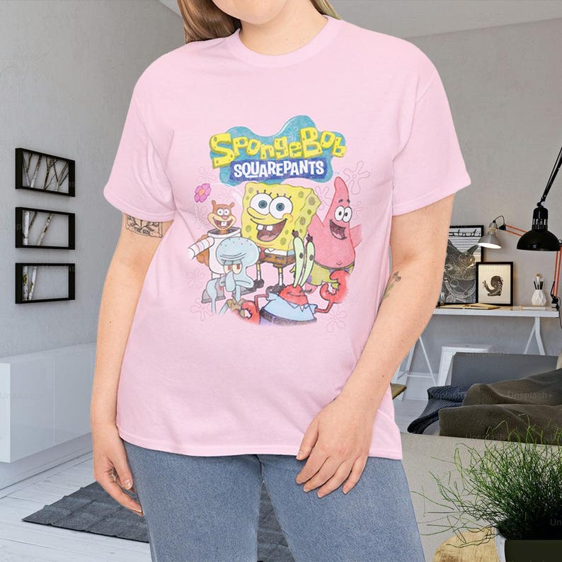 Spongebob Squarepants Vintage T-shirt, Spongebob Graphic Tee, Cozy ...