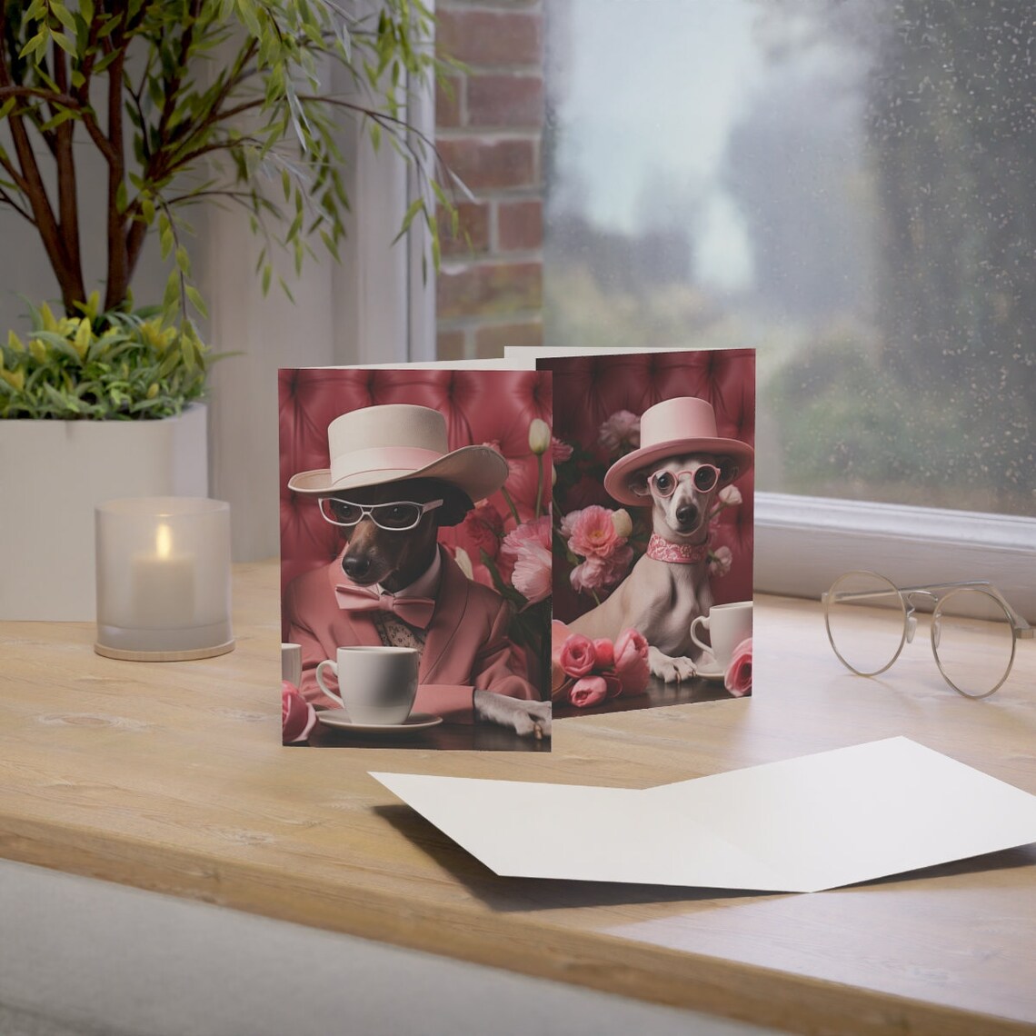 Tea Time Elegance Italian Greyhounds in Dapper Attire Valentine's ...