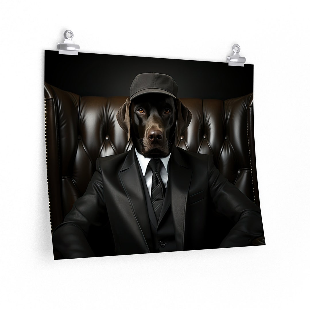 Executive Paws: Black Labrador in Suit Office & Home Decor - Etsy