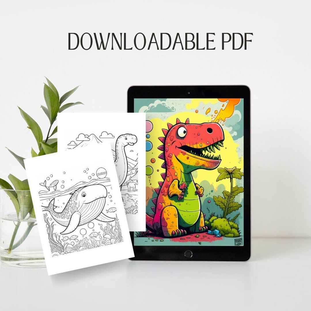 Dinosaur Friends (coloring Book for Toddlers) - Etsy