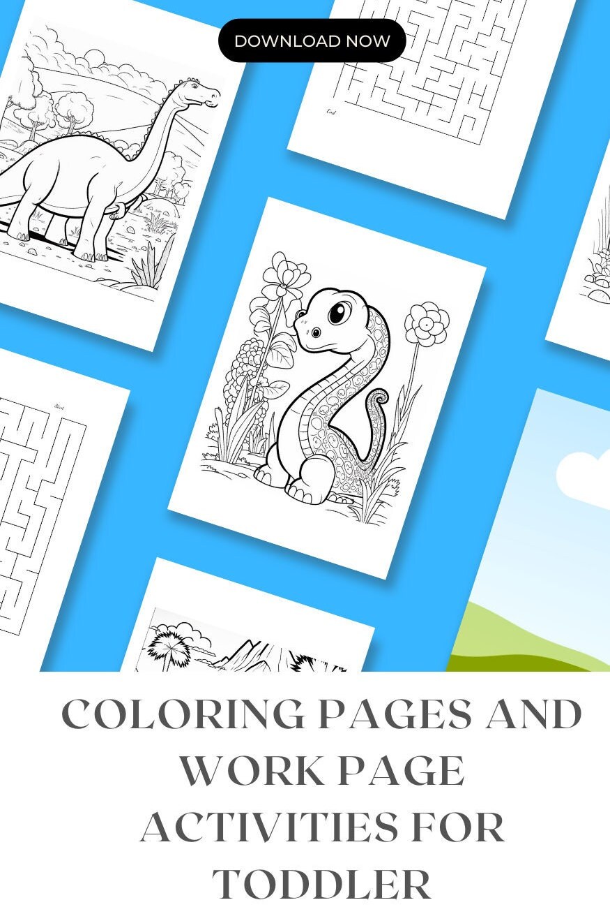 Dinosaur Friends (coloring Book for Toddlers) - Etsy