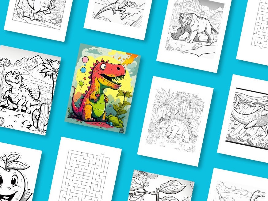 Dinosaur Friends coloring Book for Toddlers - Etsy