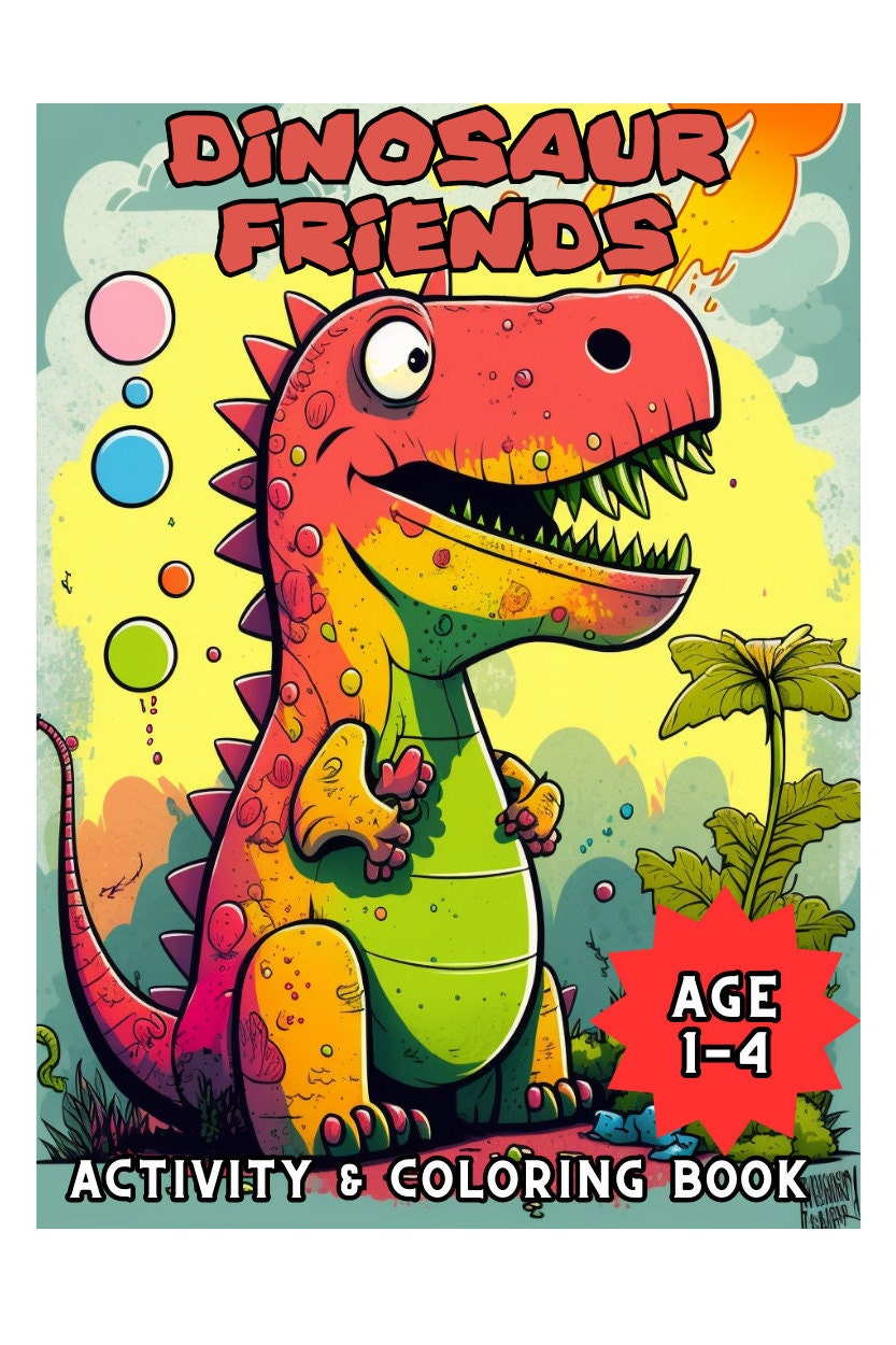 Dinosaur Friends (coloring Book for Toddlers) - Etsy